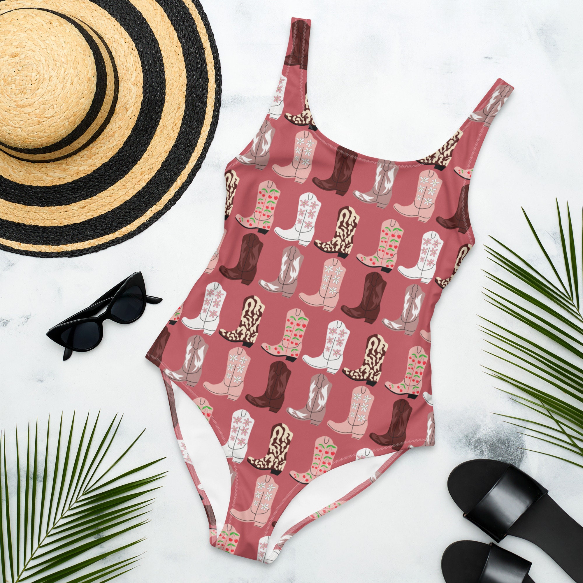 Cowgirl Boots Swimsuit, Western Swimsuit, Western One Piece, Western ...