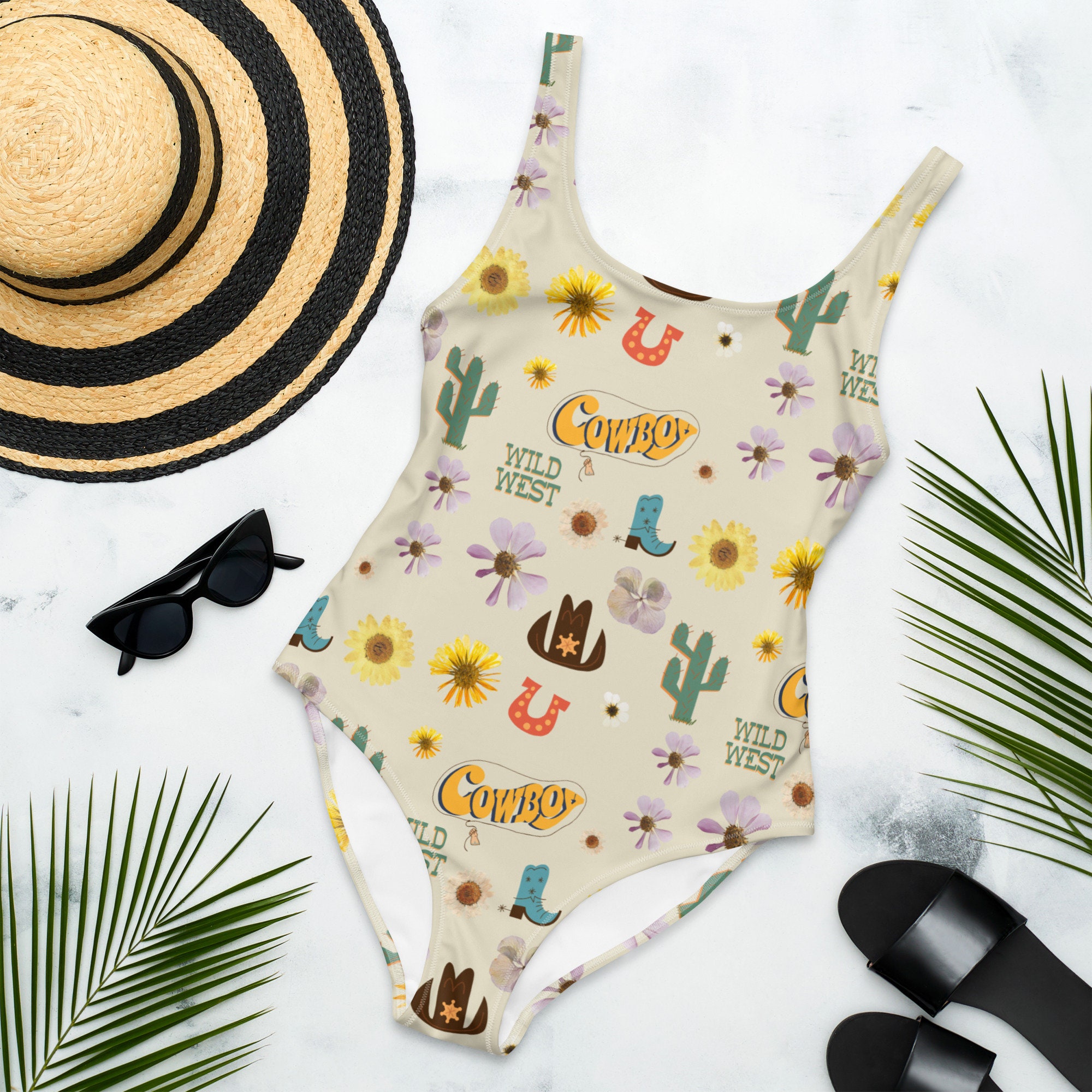 Western Flower Girl Swimsuit, Western One Piece, Western Bikini ...