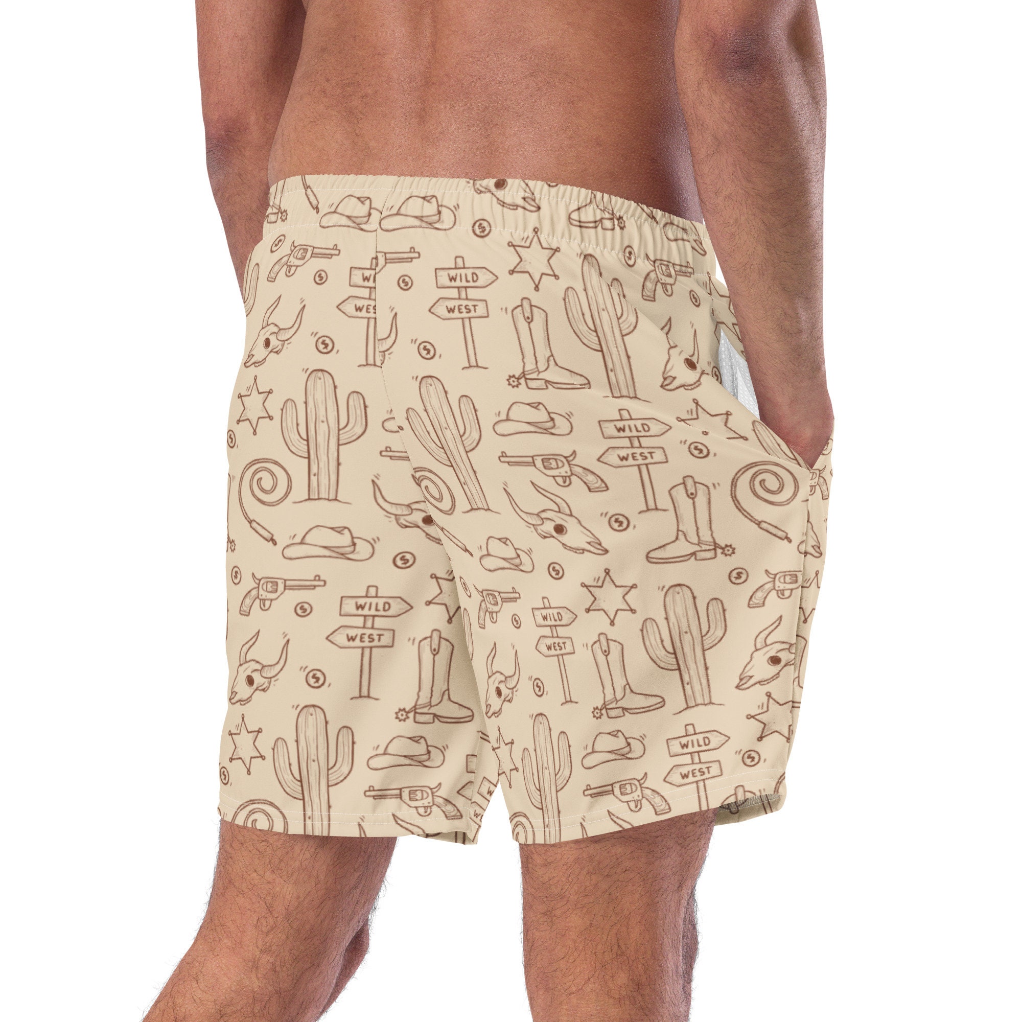 Men's Western Swim Trunks, Western Swim Shorts, Men's Swim, Men's Swim ...