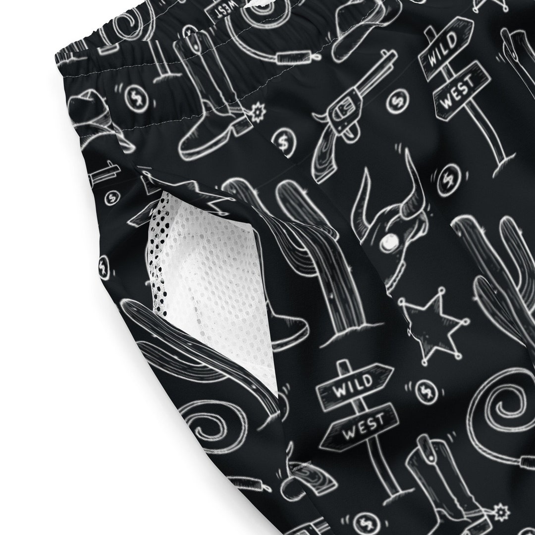 Men's Western Swim Trunks, Western Swim Shorts, Men's Swim, Men's Swim ...