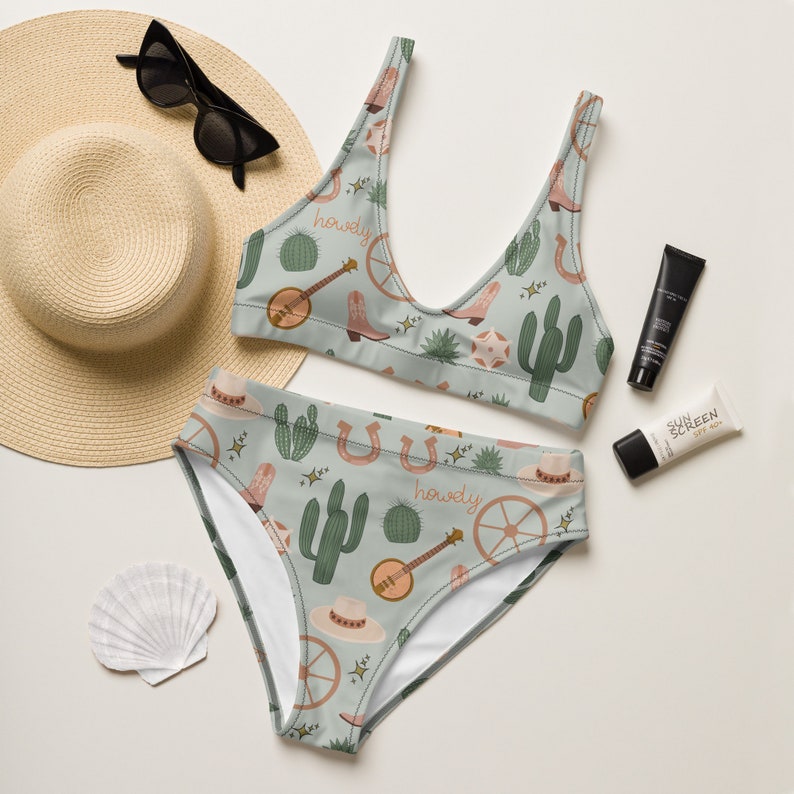 Western Bikini, Western High-waisted Bikini. Cowgirl Swimsuit, Howdy ...