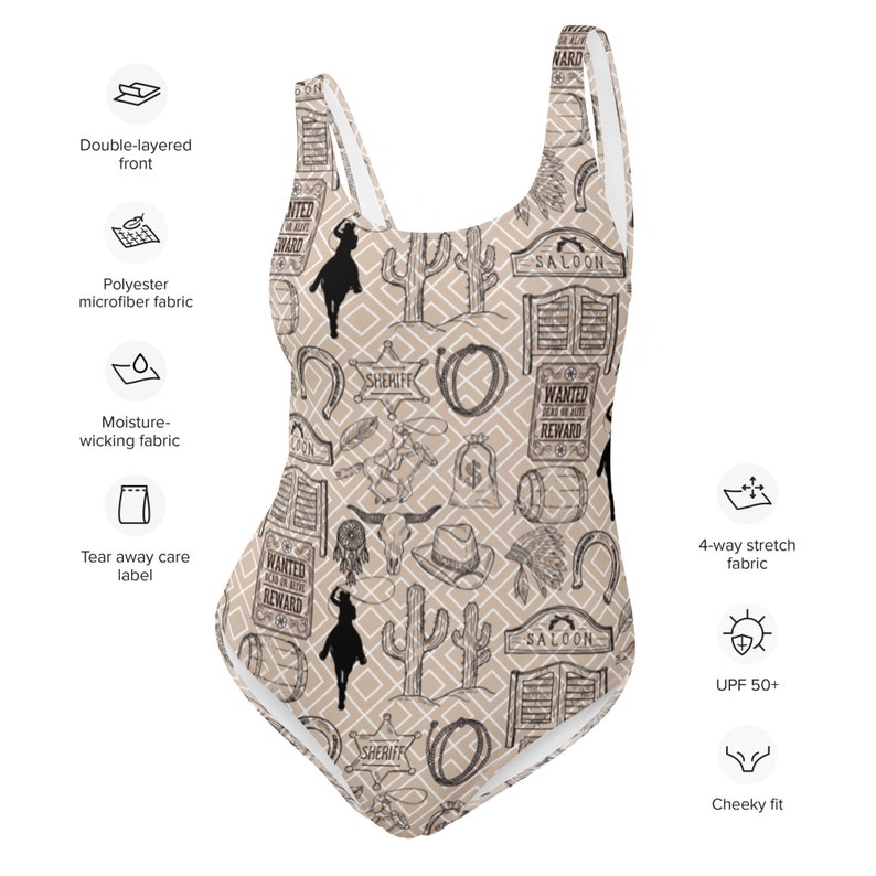 Western Bikini, One-piece Swimsuit, Cowgirl High Waisted Swimsuit ...