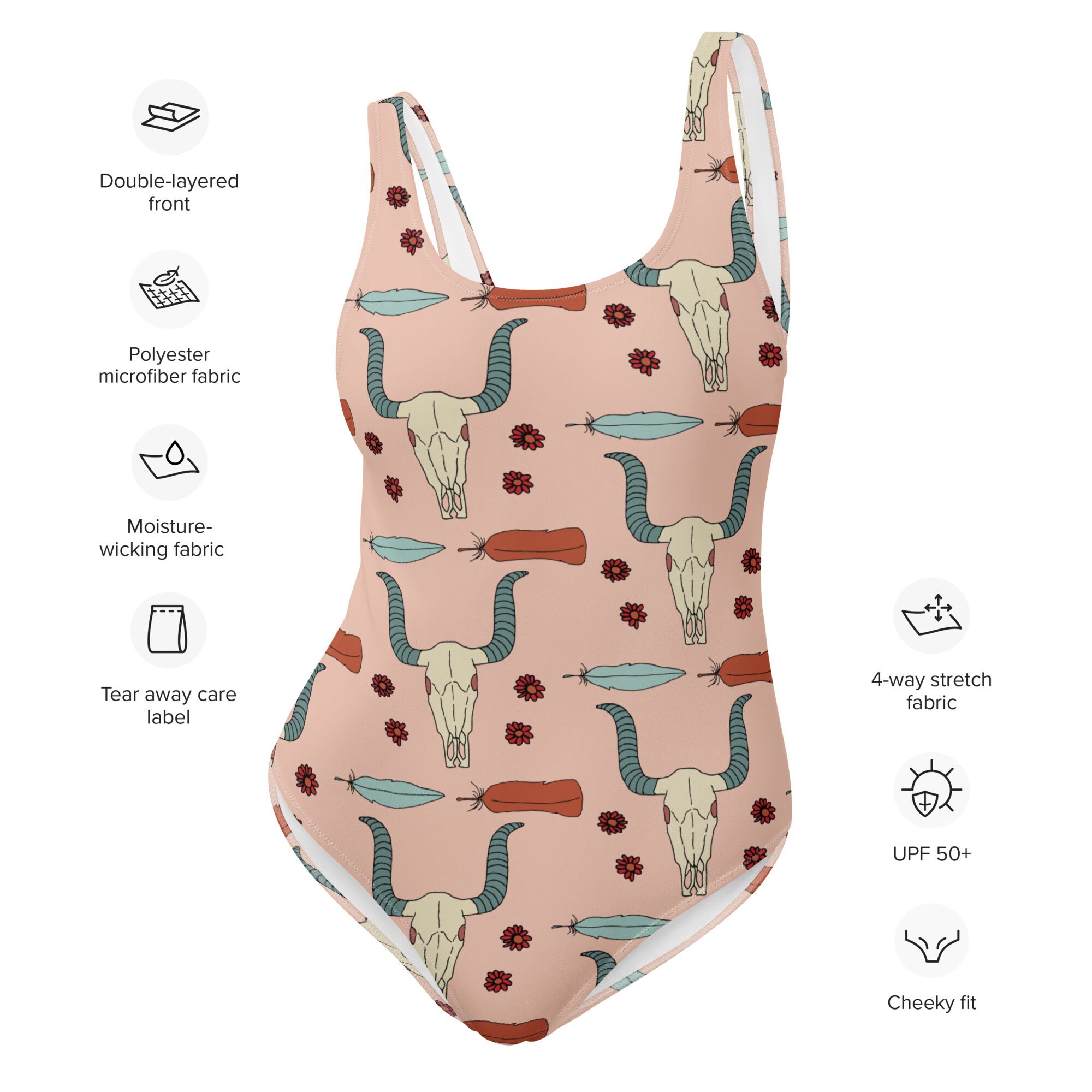 Western Bikini One-piece Swimsuit High Waisted Swimsuit - Etsy