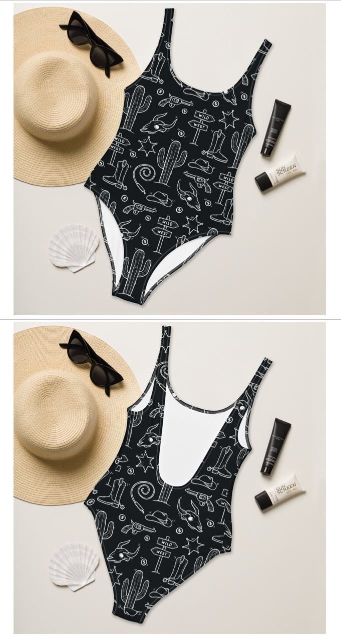 Western Swimsuit, Western One Piece Swimsuit, Western High Waisted ...