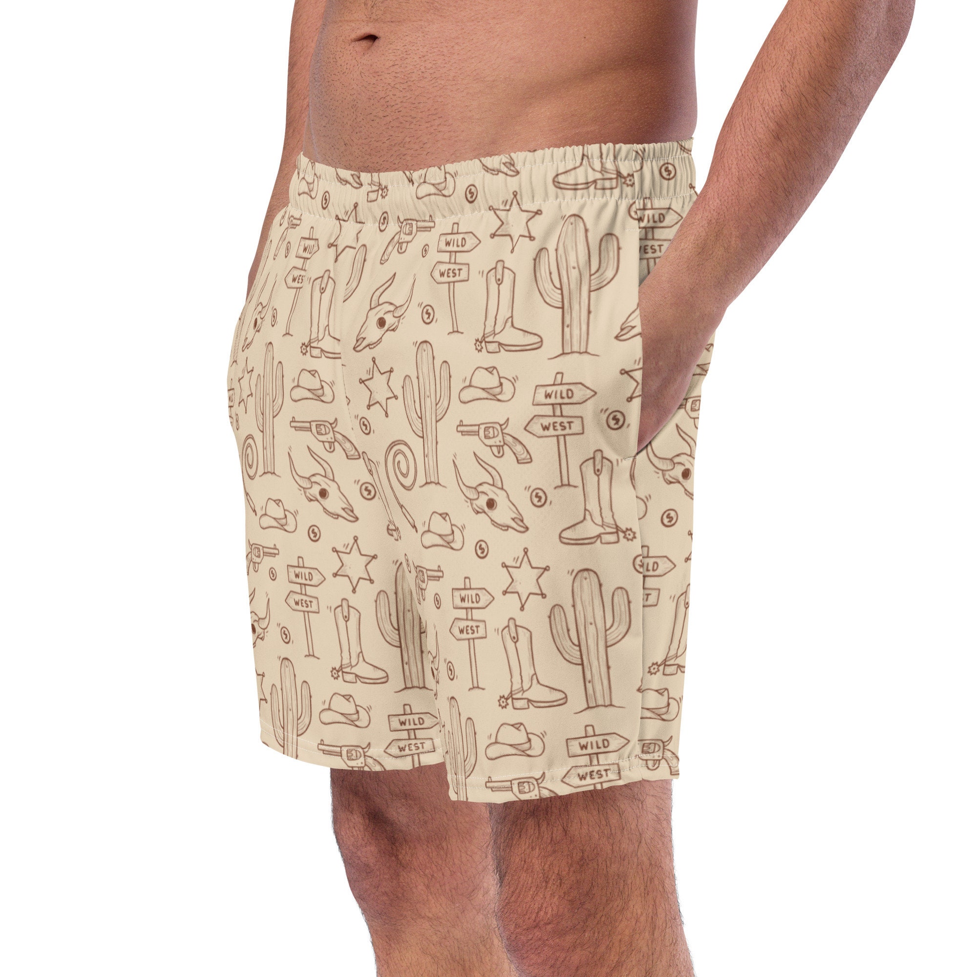 Men's Western Swim Trunks, Western Swim Shorts, Men's Swim, Men's Swim ...