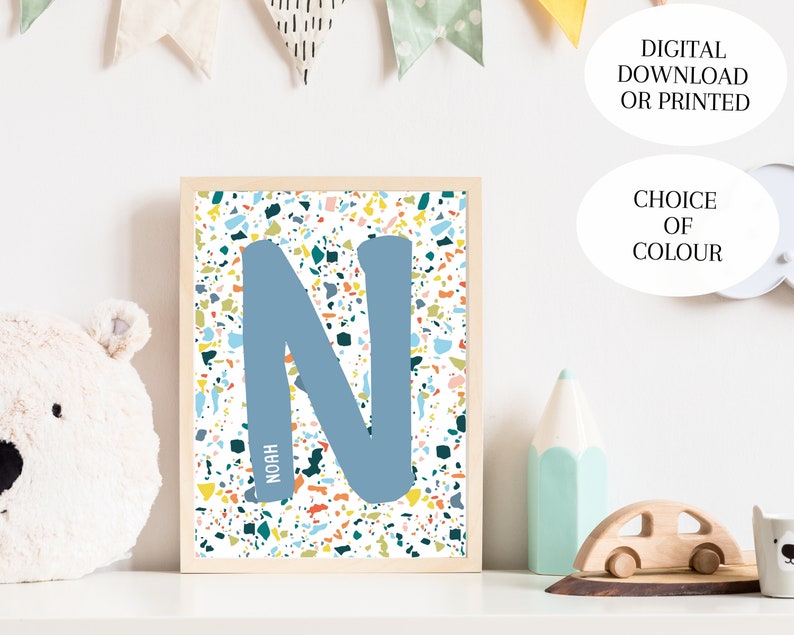 Personalised Name Print Nursery Initial Prints Kids Wall - Etsy