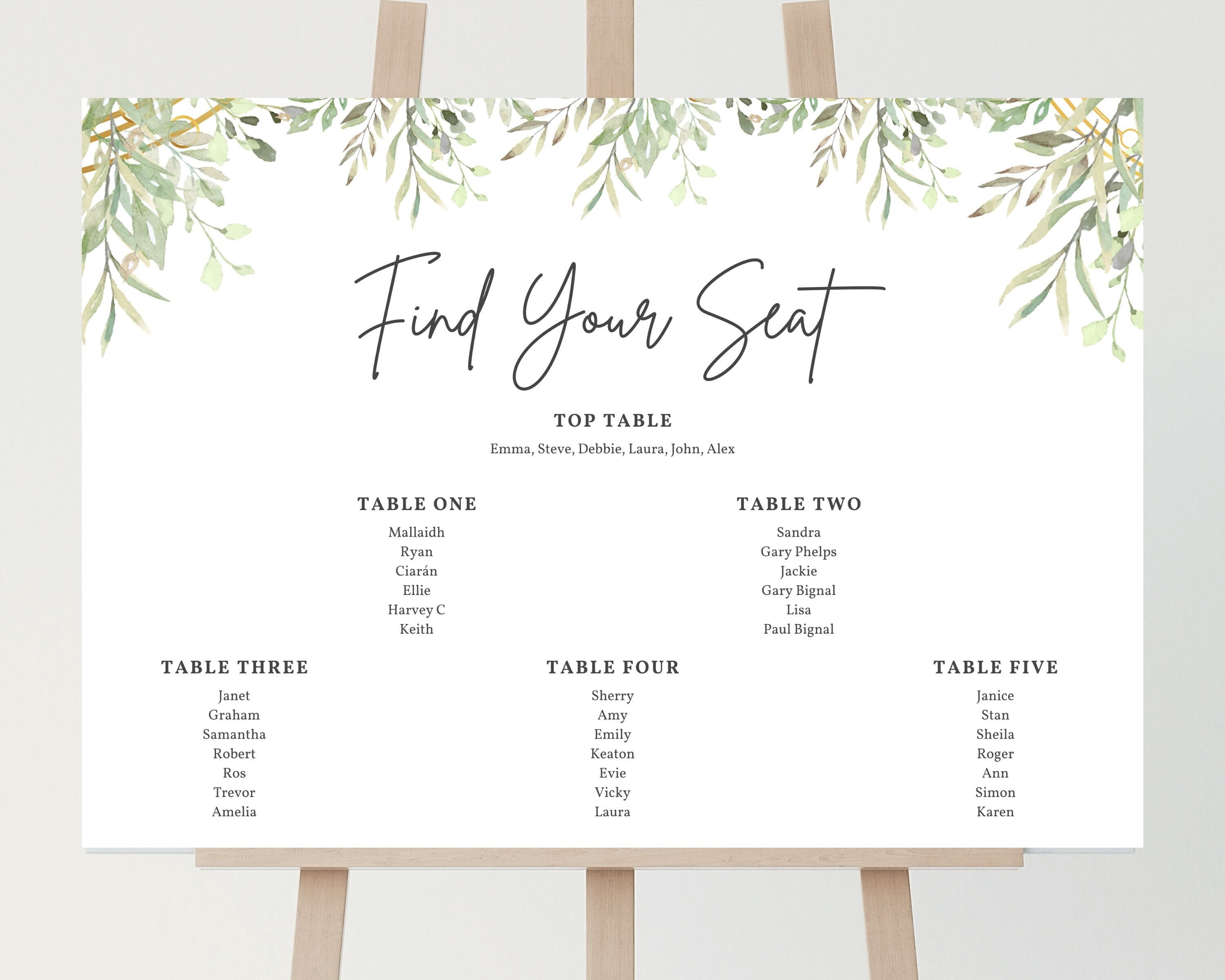Rustic Wedding Seating Plan Table Plan Botanical Hoop on - Etsy UK