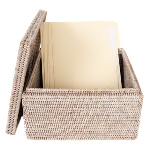 Artifacts Rattan™ Storage Box With Lid Flat File Organizer - Etsy