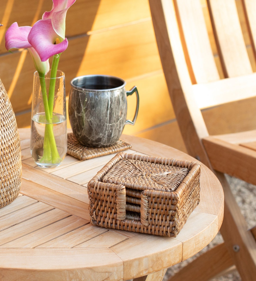 Artifacts Rattan™ Square Coasters 7 Piece Set - Etsy