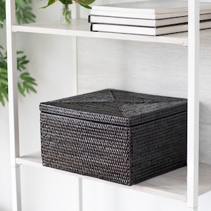 Artifacts Rattan™ Storage Box With Lid Flat File Organizer - Etsy