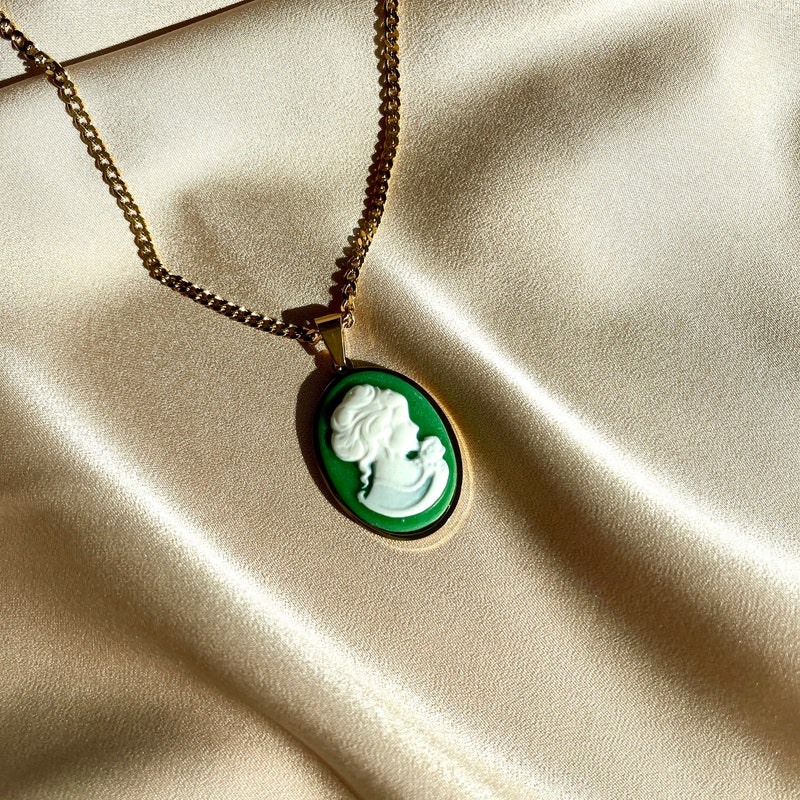 Green Cameo - Etsy