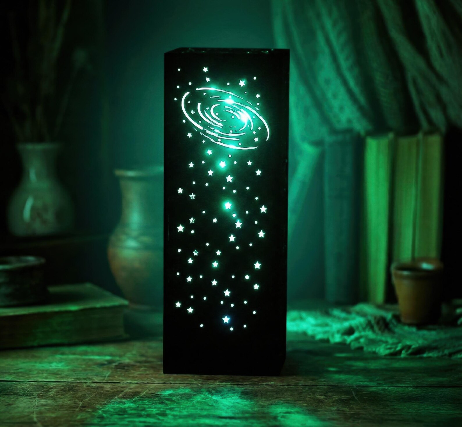 Sci-fi Portal Lamp, Kinetic Multiverse Art, Alien UFO Decor, Green Neon ...