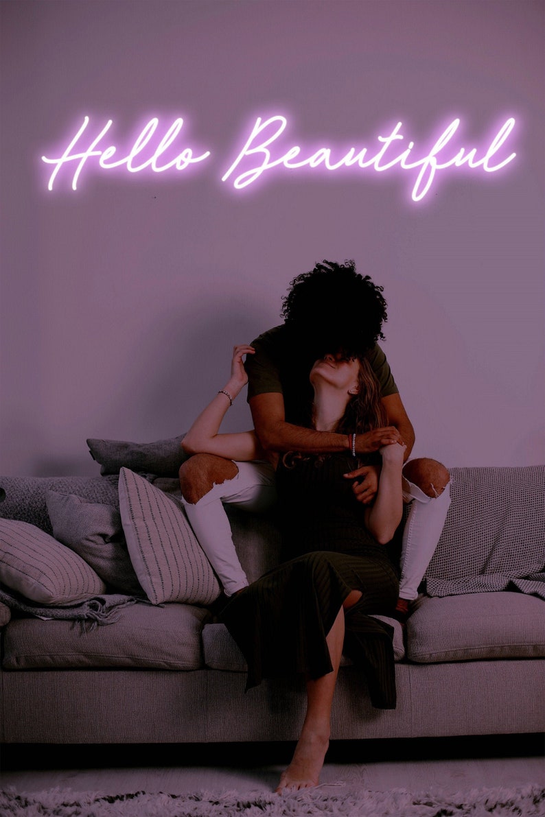 Hello Beautiful Neon Sign for Wall Décor, Bedroom, Home Decor, Custom ...