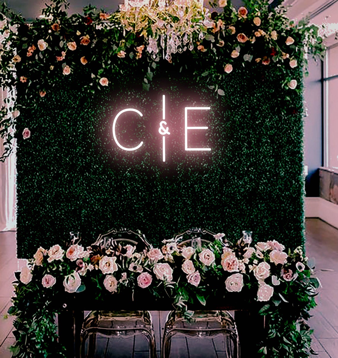 Custom Wedding Initials Neon Sign Minimalist Wedding Initials - Etsy