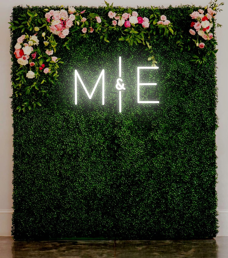 Custom Wedding Initials Neon Sign Minimalist Wedding Initials - Etsy