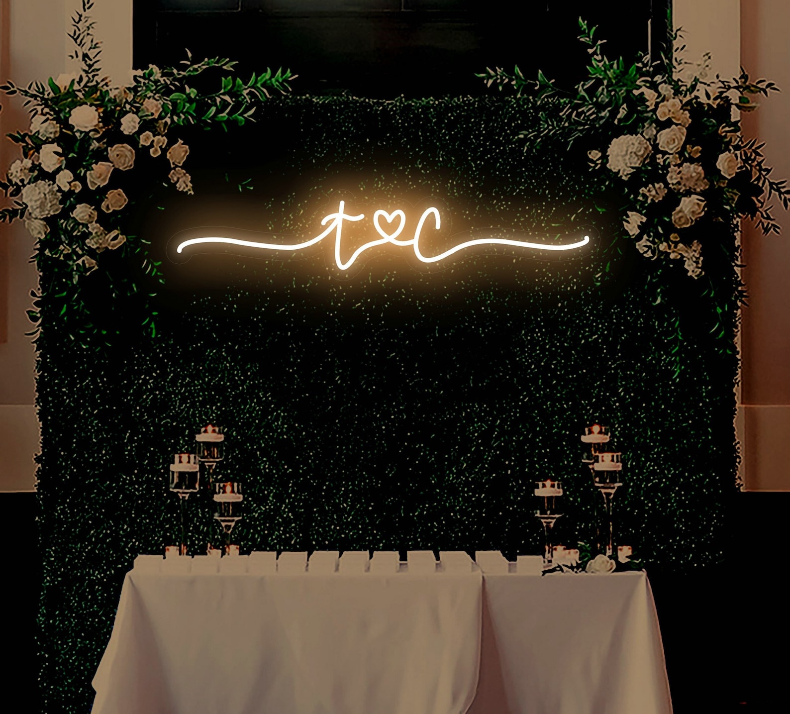 Custom Wedding Name Neon Sign Wedding Initials With Heart - Etsy