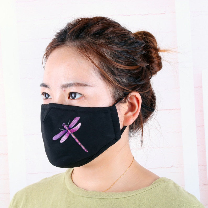 Dragonfly Face Masks Insect Face Mask Nose Wire Adjustable PM | Etsy