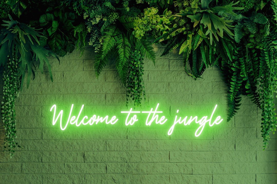 Welcome to the Jungle Neon Sign, Custom Sign Party Decor, Personalized ...