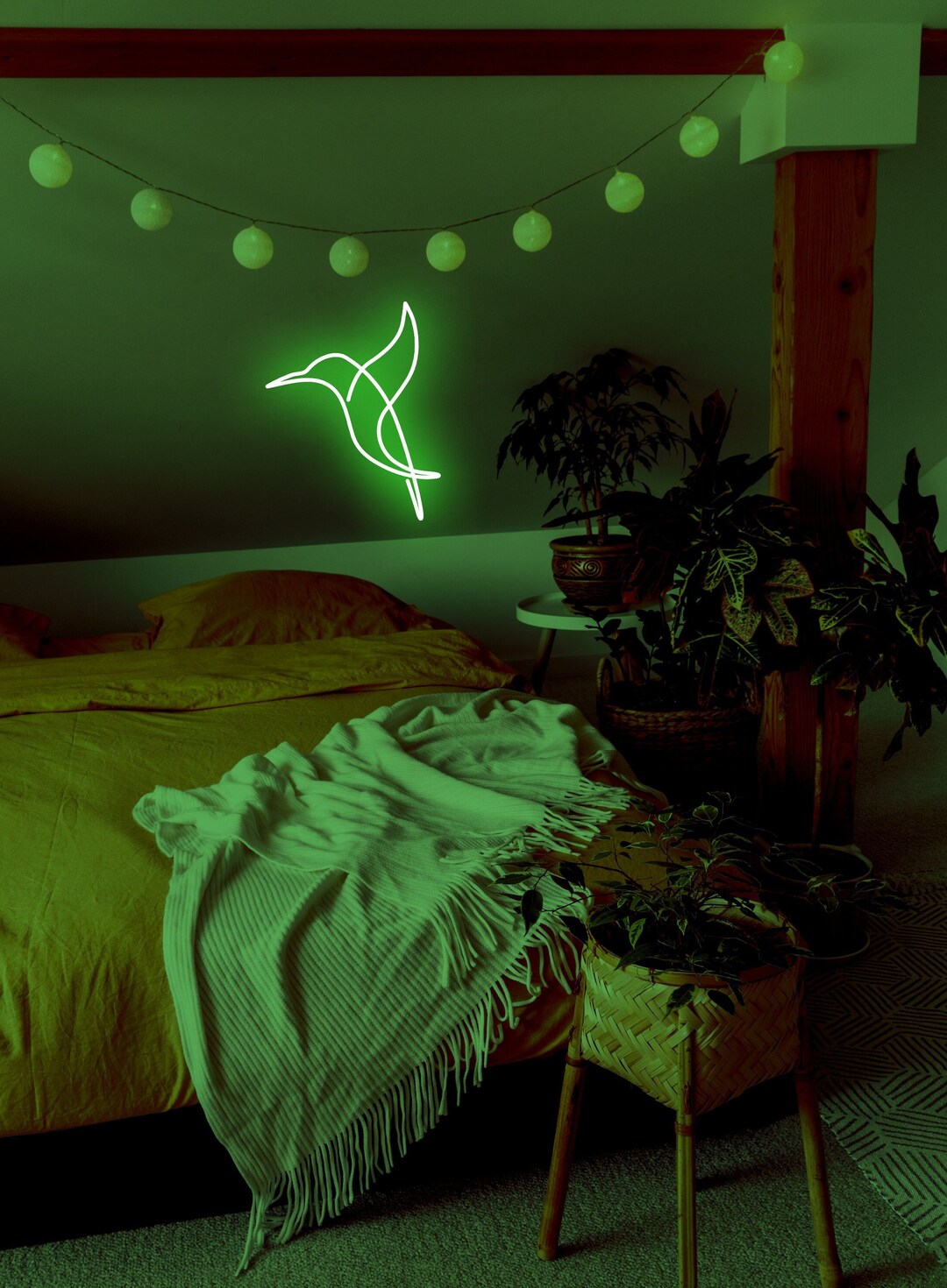 Hummingbird Neon Sign, Aesthetic Hummingbird Wall Decor, Personalized ...