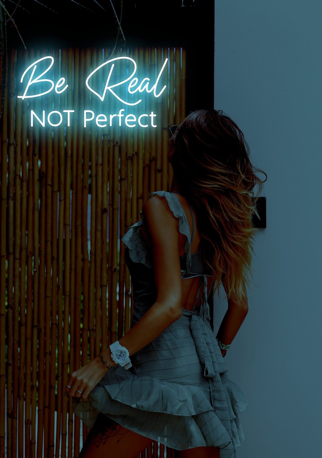 Be Real Not Perfect Neon Sign, Custom Inspirational Decor - Etsy