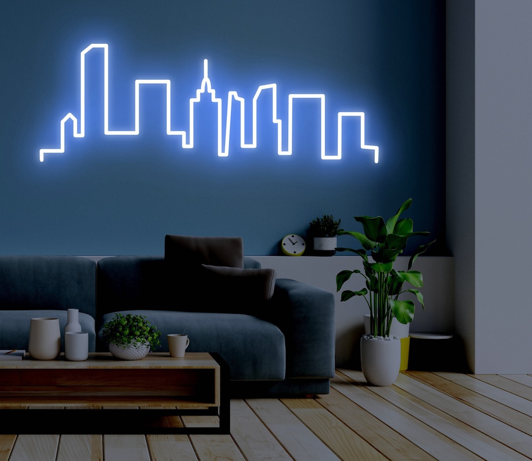Custom City Skyline Neon Sign MIAMI City Skyline Neon Sign - Etsy