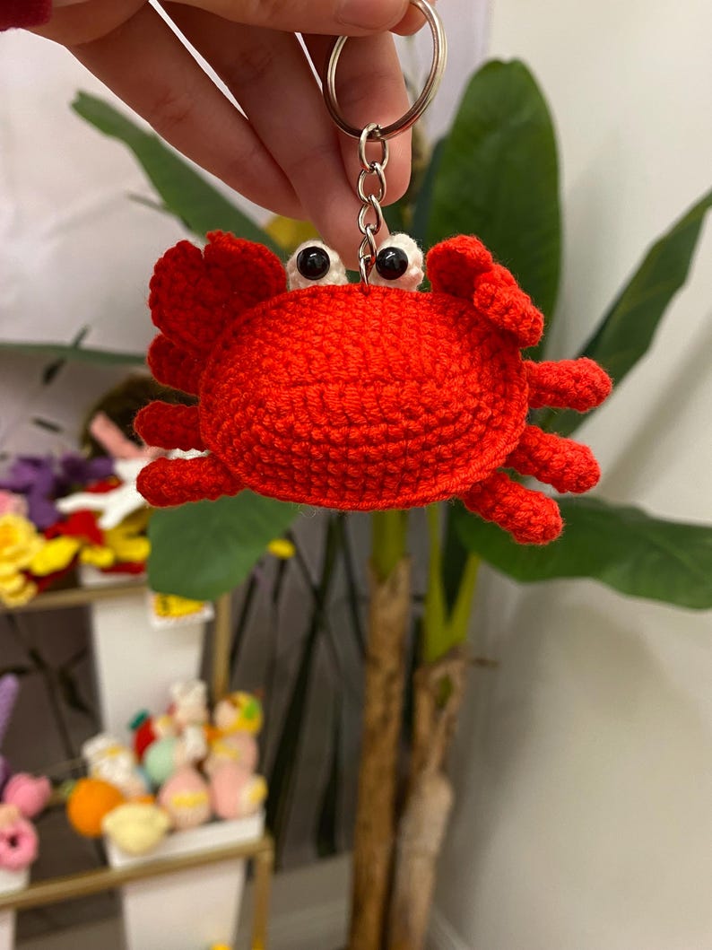 Crochet Red Crab Keychain: Handmade Amigurumi Plushie - Etsy