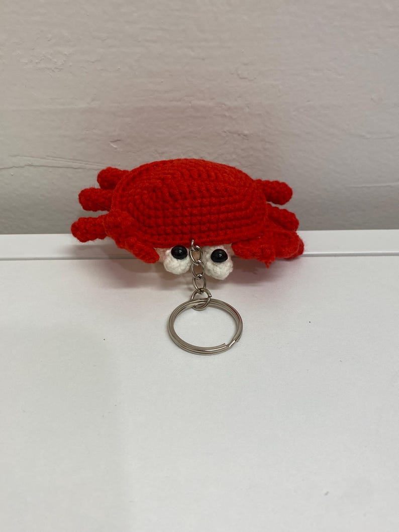 Crochet Red Crab Keychain: Handmade Amigurumi Plushie - Etsy