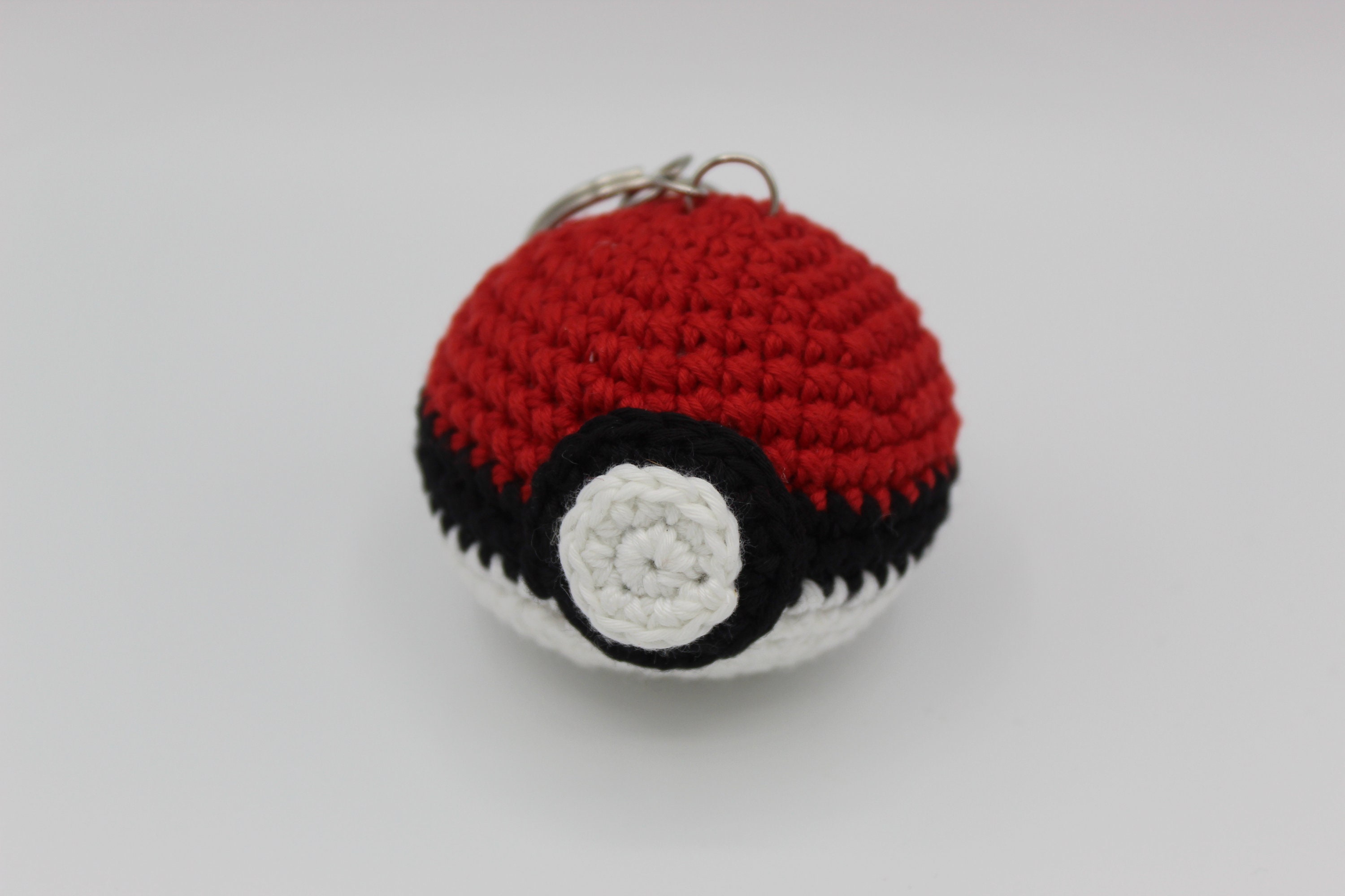 Red Pokeball Keychain Pokémon Ball Amigurumi Crochet - Etsy