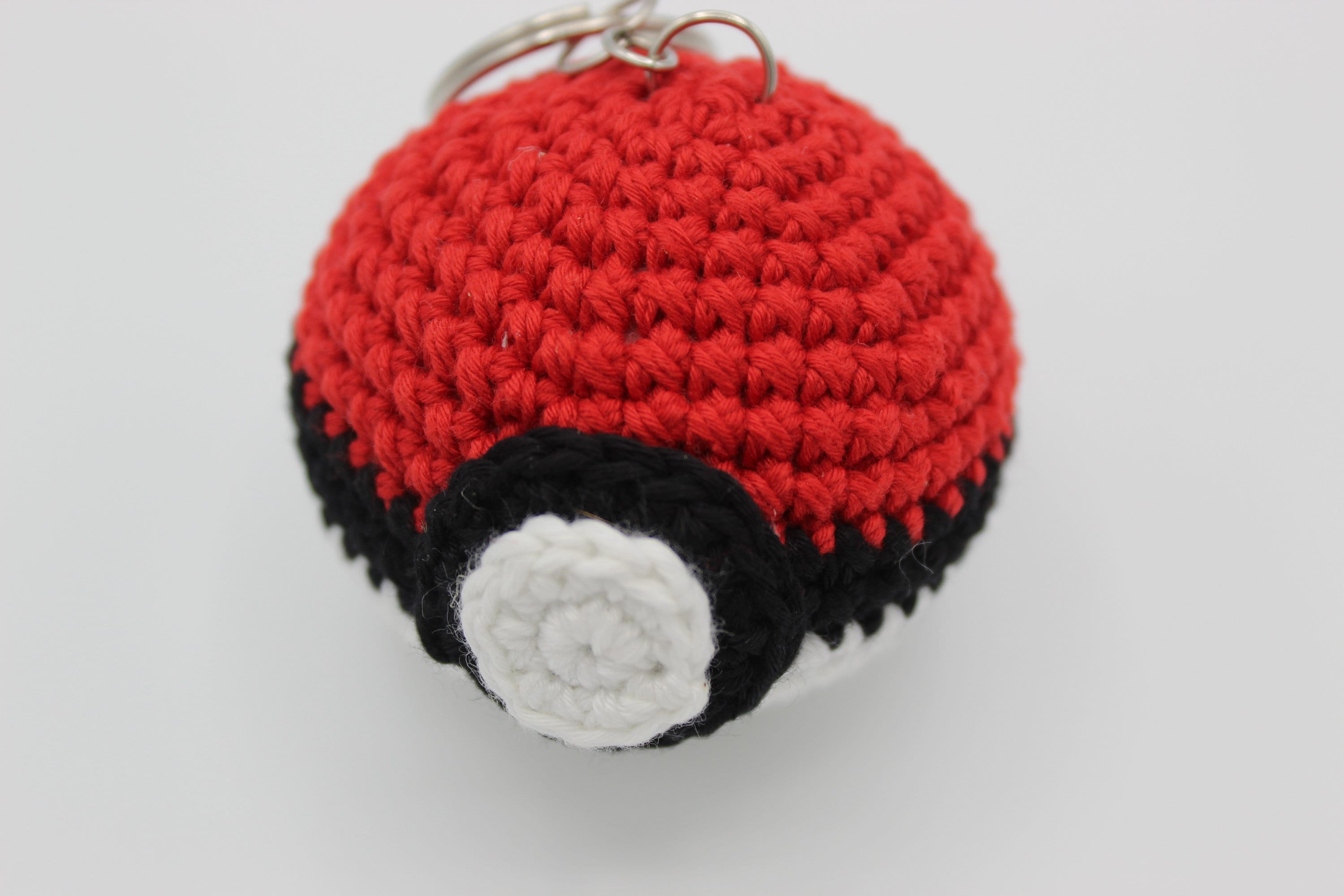 Red Pokeball Keychain Pokémon ball Amigurumi Crochet | Etsy
