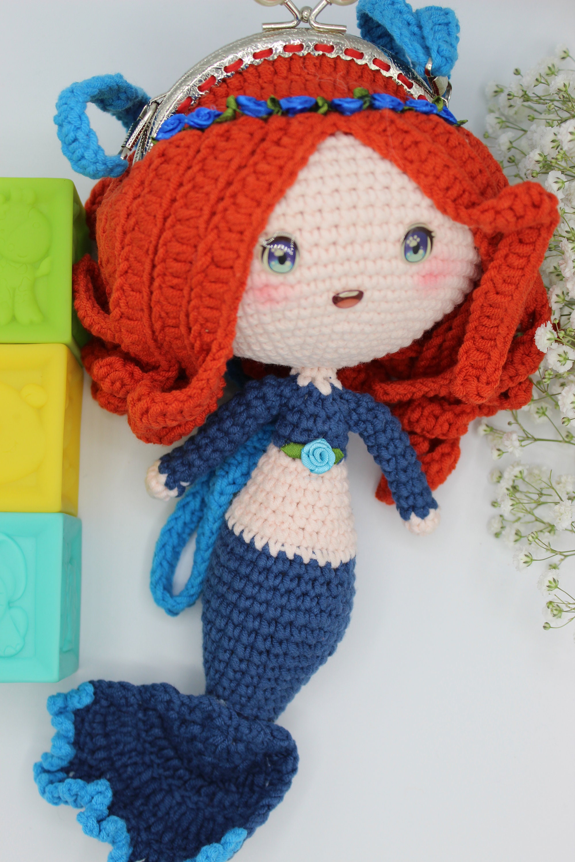 Unique mermaid princess purse Crochet Toddler Purse Little | Etsy