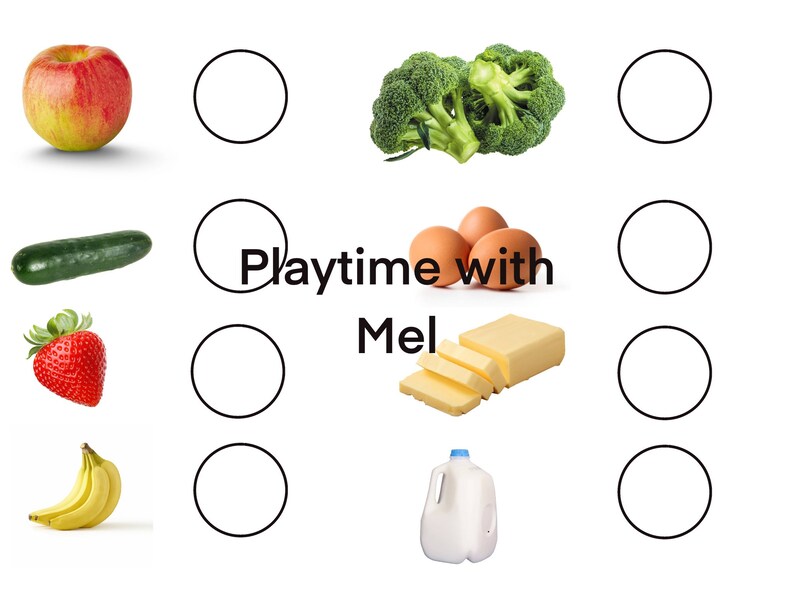 Lista de compras para niños pequeños Actividad para niños pequeños ...