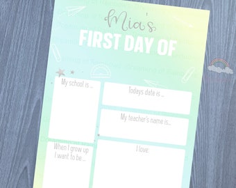 Rainbow Back to School Editable Board Rainbow First Day of | Etsy UK