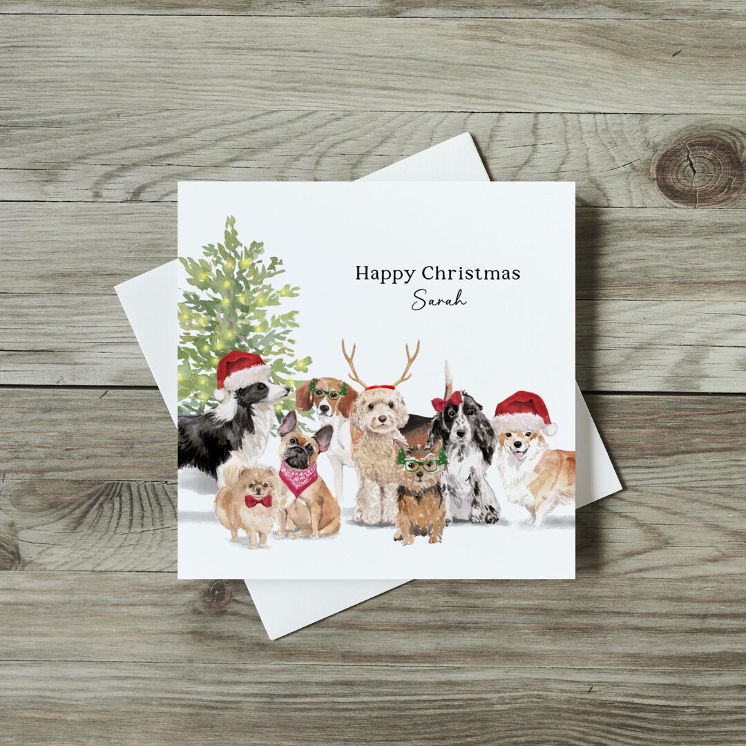 Personalised Christmas Card Personalised Dog Card Personalised Dog ...