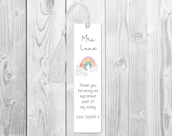 Personalised Teacher Bookmark Rainbow Teacher Gift Thank - Etsy UK