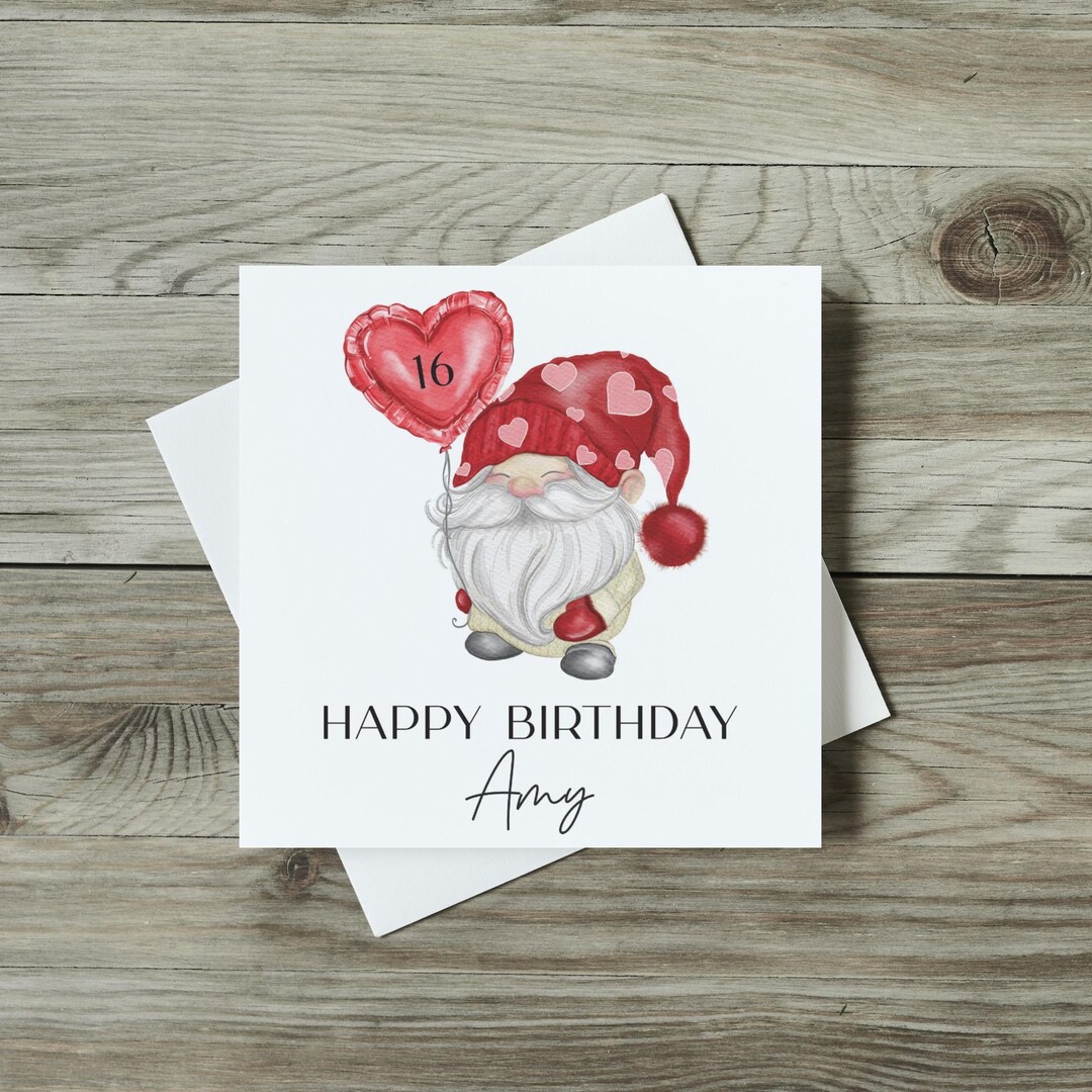 Personalised Birthday Card | Personalised Gift | Personalised Gonk Card ...