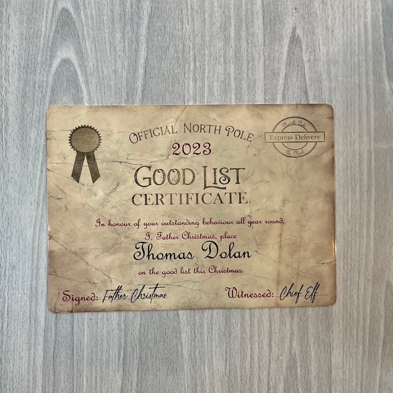 Personalised Vintage Letter From Father Christmas | Personalised Nice ...