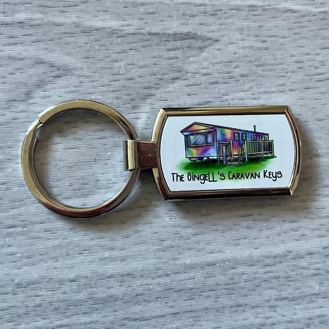 Personalised Static Caravan Keyring | Personalised Caravan Keys Keyring ...