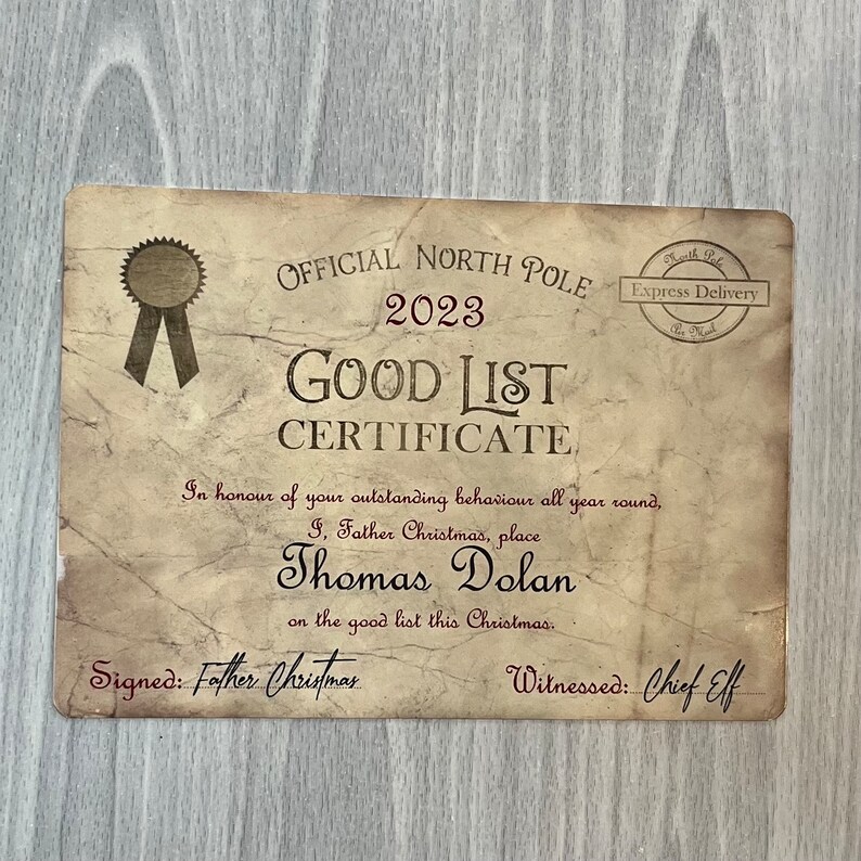 Personalised Vintage Letter From Father Christmas | Personalised Nice ...