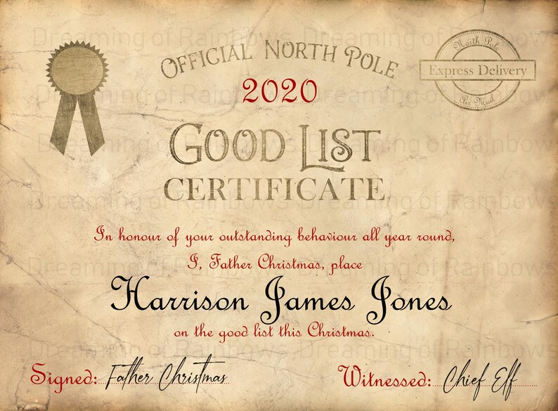 Personalised Vintage Letter From Father Christmas | Personalised Nice ...