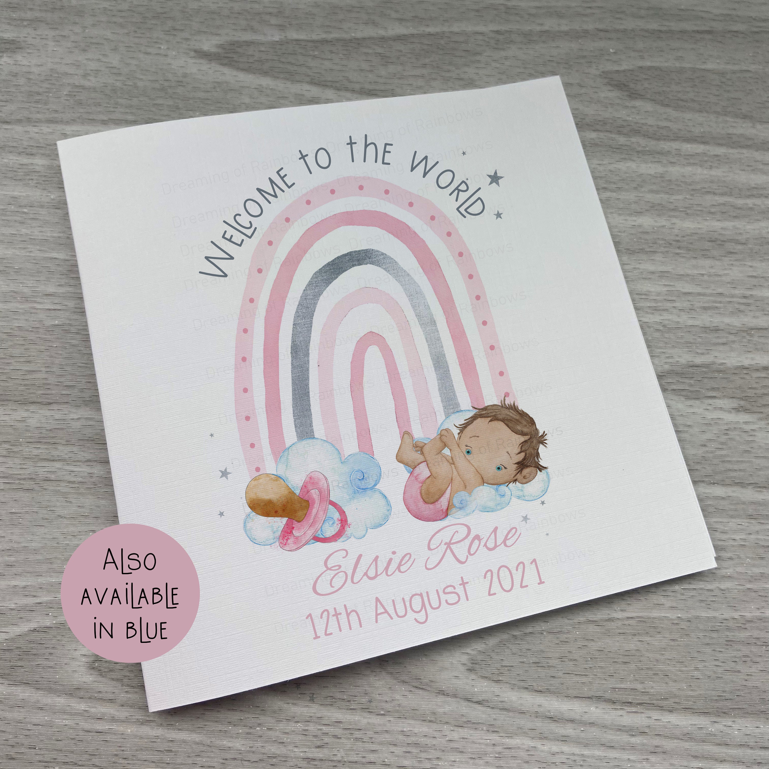 New Baby Card Personalised New Baby Card New Baby Rainbow | Etsy