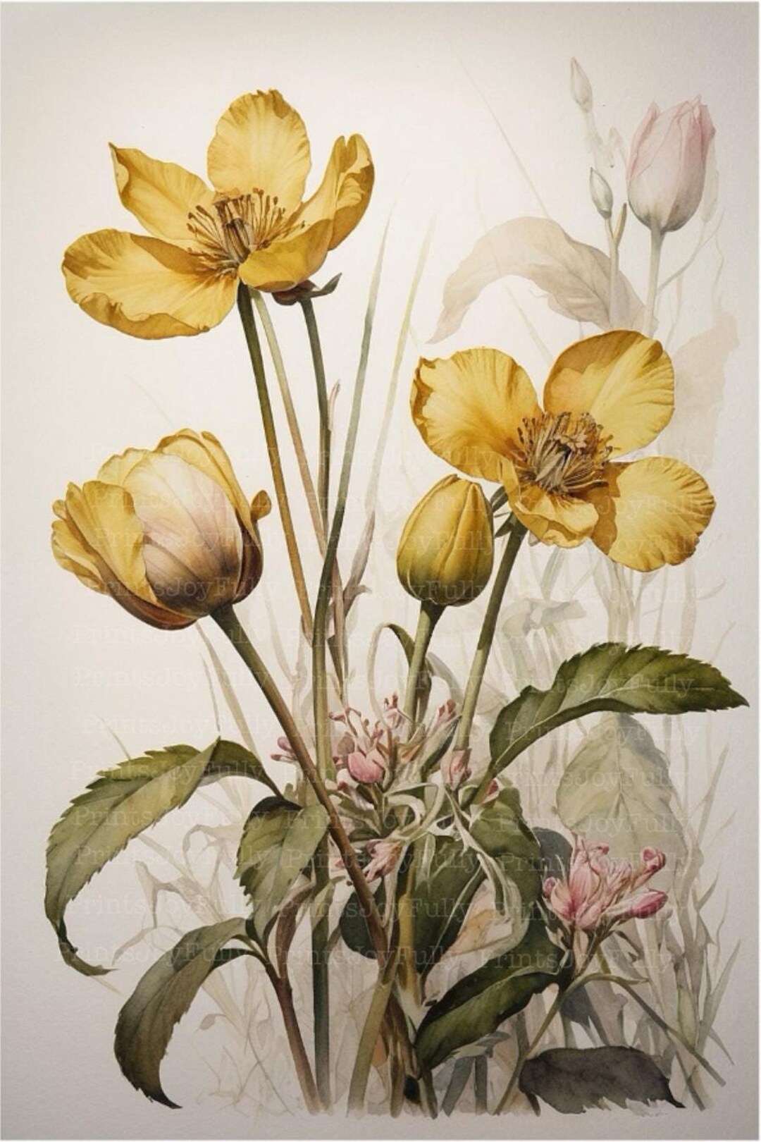 9 Printable Yellow Flowers - Etsy