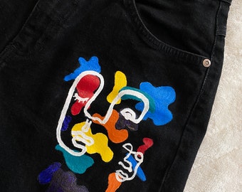 Abstract Jeans | Etsy