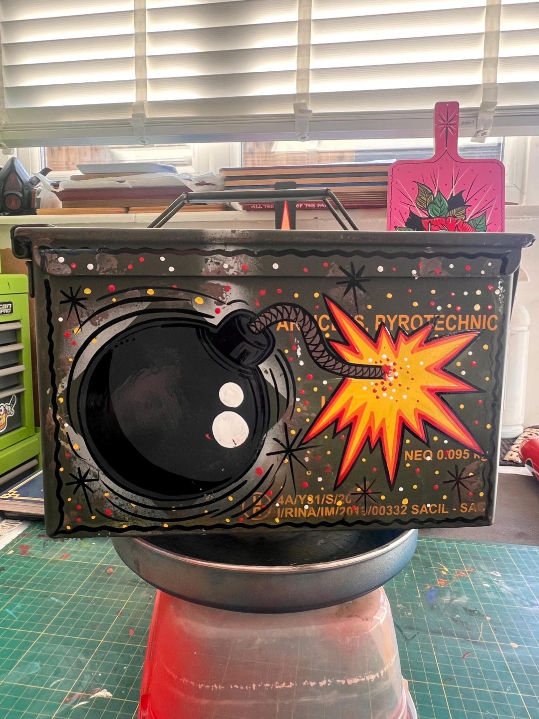 Hand Painted Pyrotechnics Ammo Box ‘inspector Cleouseau’ Pink Panther ...