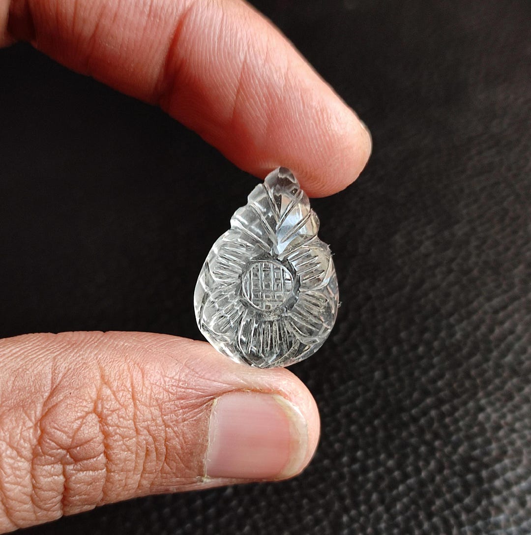 Big Pear 24x17x9mm Natural Crystal Quartz Pear Shape Carving, Hand ...