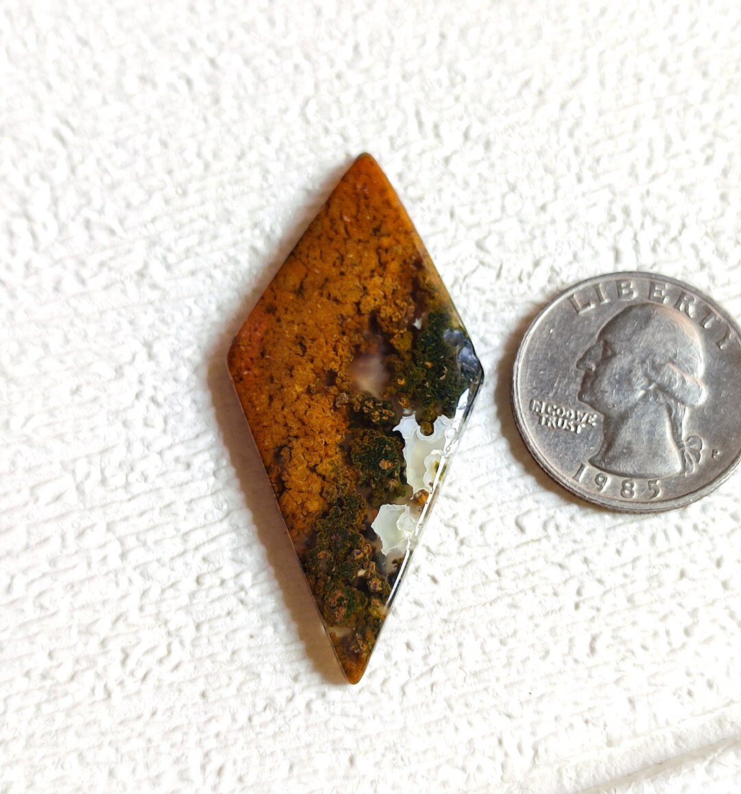 01 Pcs Beautiful&genuine Rare Kite Shape Yellow Moss Agate Smooth ...