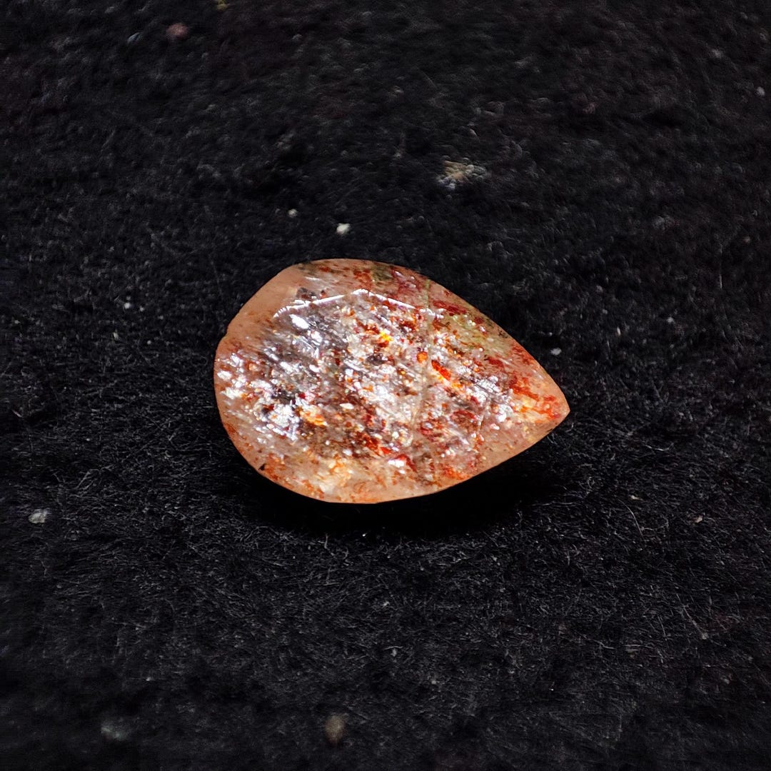 4.05cts Pear Confetti Sunstone Cut Stone Rainbow Confetti Sunstone ...