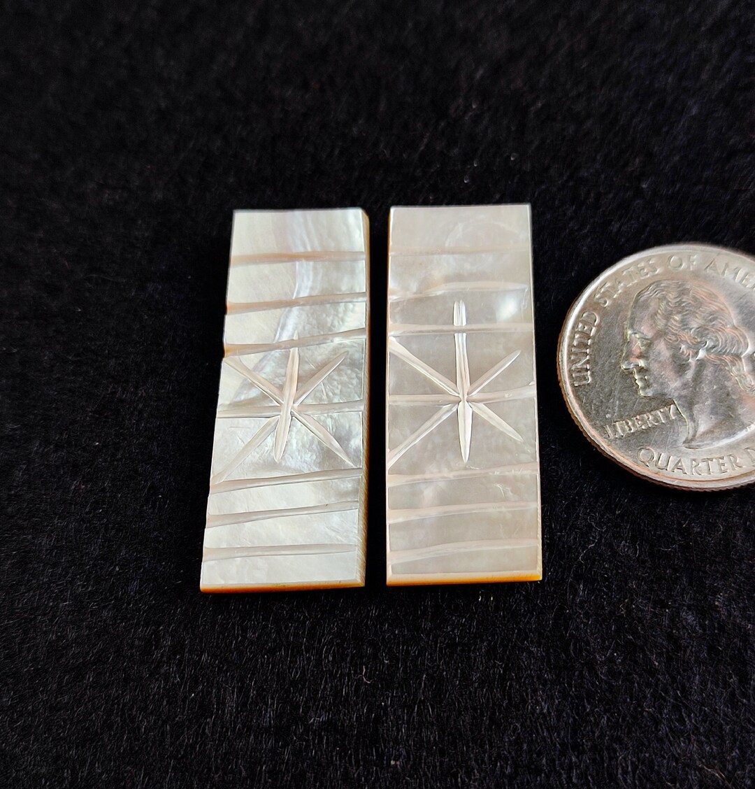 Top Quality Natural Nacre Mother of Pearl Carved Gemstone Pair for ...