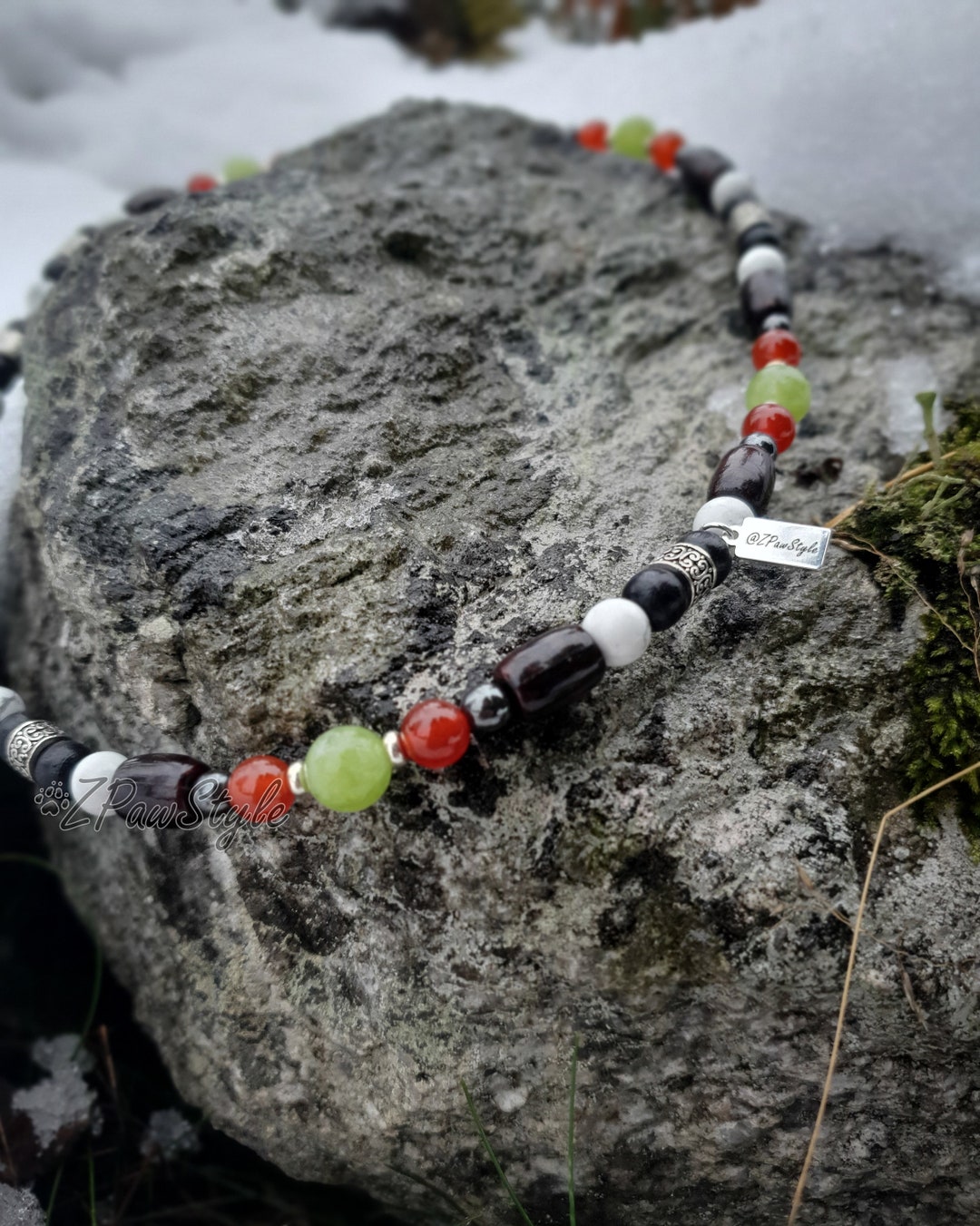 Beaded Necklace Collar for Staffy Dogs Pitbull Amstaff Bully in ...