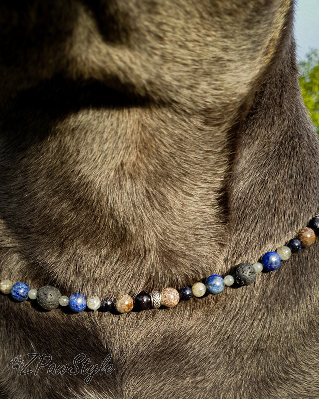 Beaded Necklace Jewellery for Dogs Staffy Collar Pitbull Amstaff Bully ...