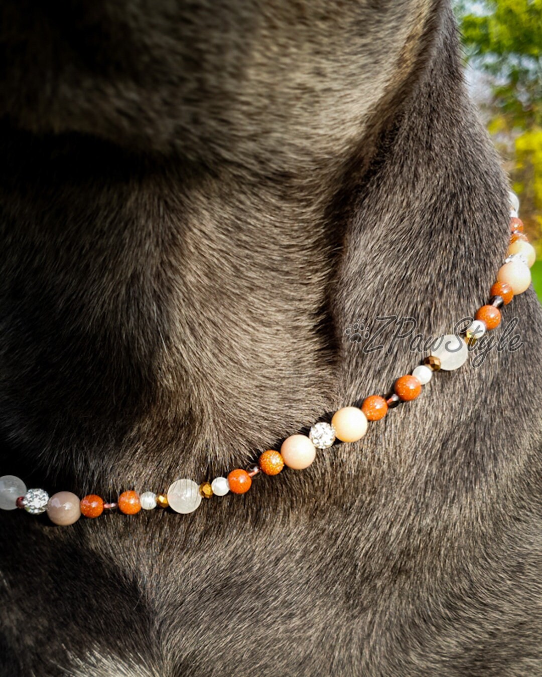 Beaded Necklace Collar Jewellery for Dogs Staffy Pitbull Amstaff Bully ...